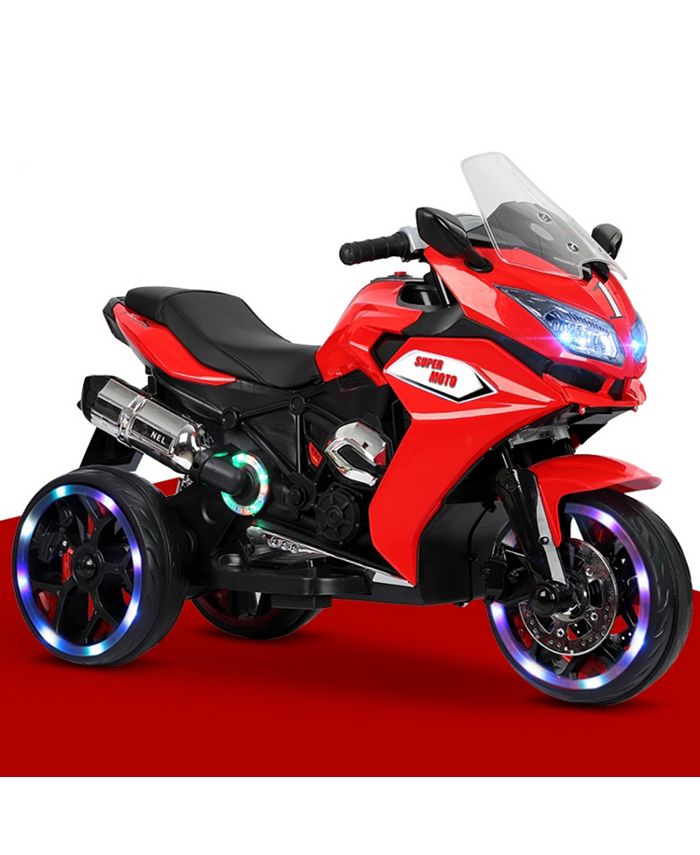 Simplie Fun 12V Kids Electric Motorcycle with Three Lighting Wheels ...