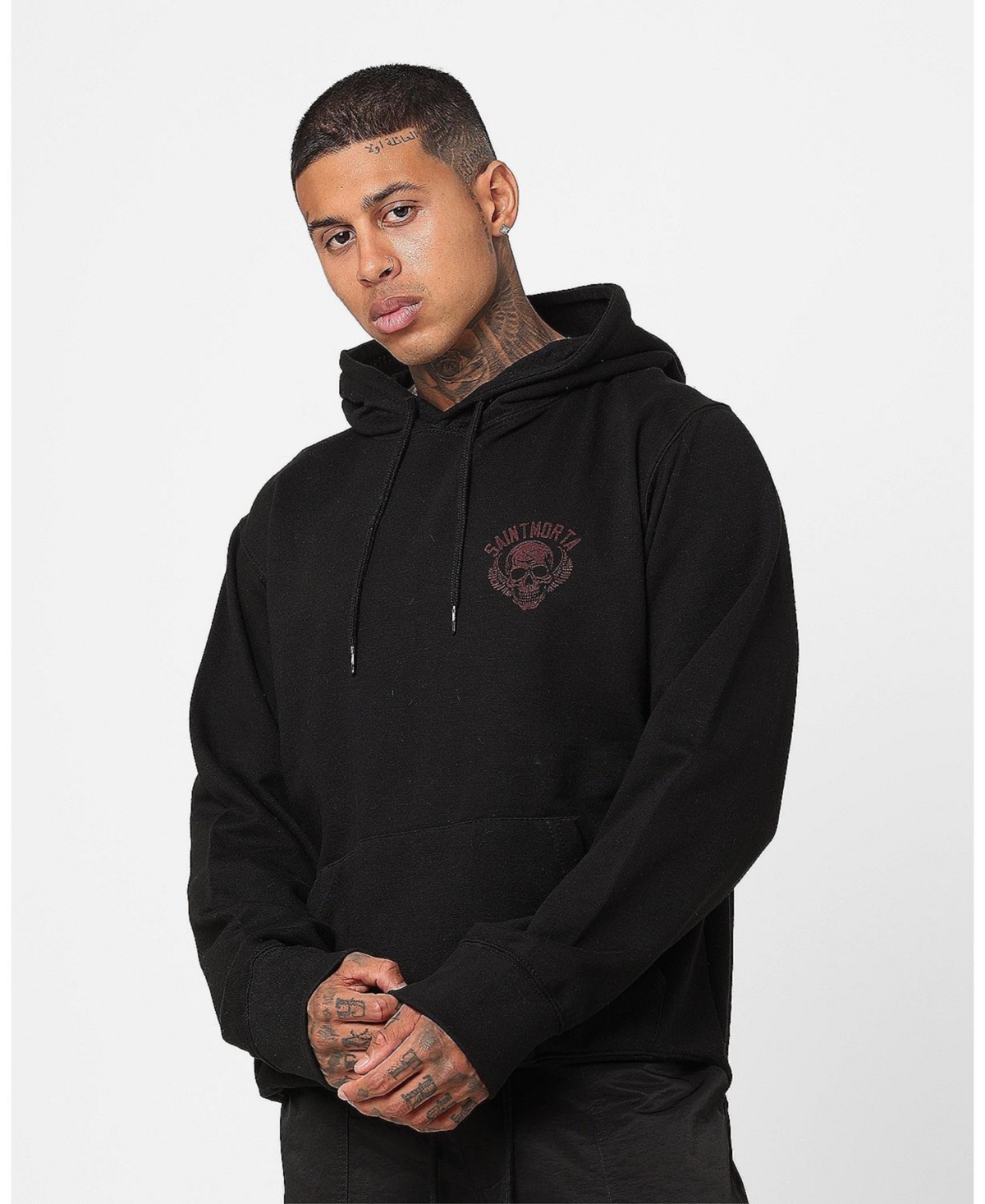Click here for Saint Morta Mens Fallows Hoodie - Black/red prices