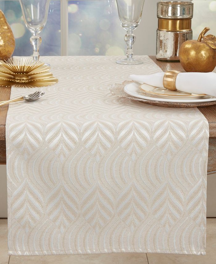 Saro Lifestyle Exquisite Jacquard Design Table Runner, 16"x90" - Macy's