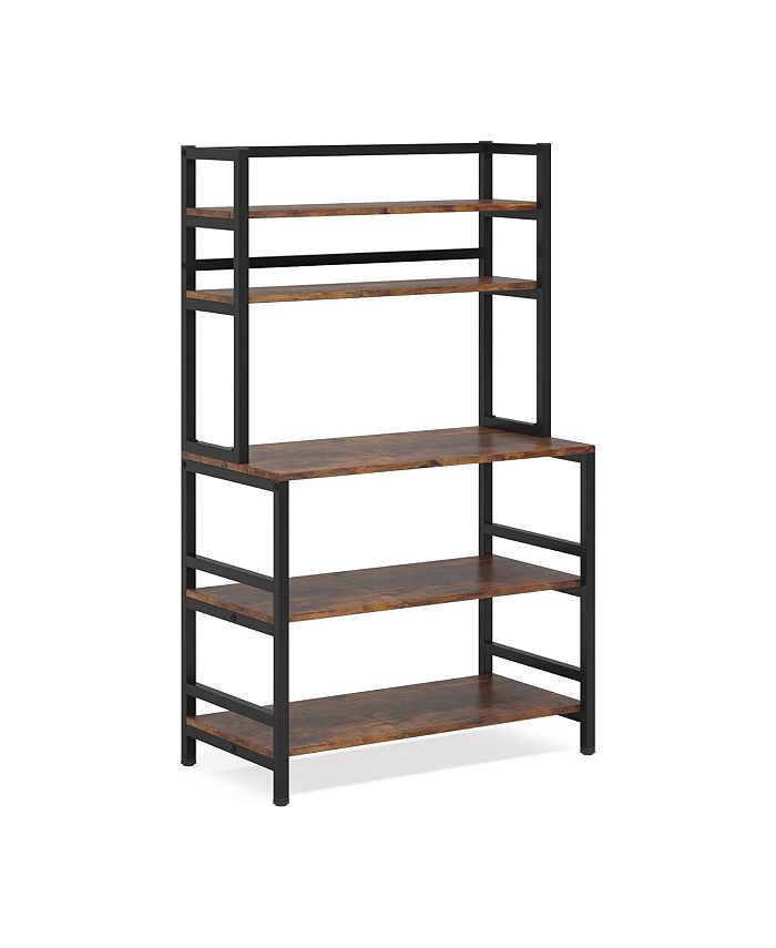 Tribesigns 5-Tier Kitchen Bakers Rack with Hutch, Industrial Microwave ...
