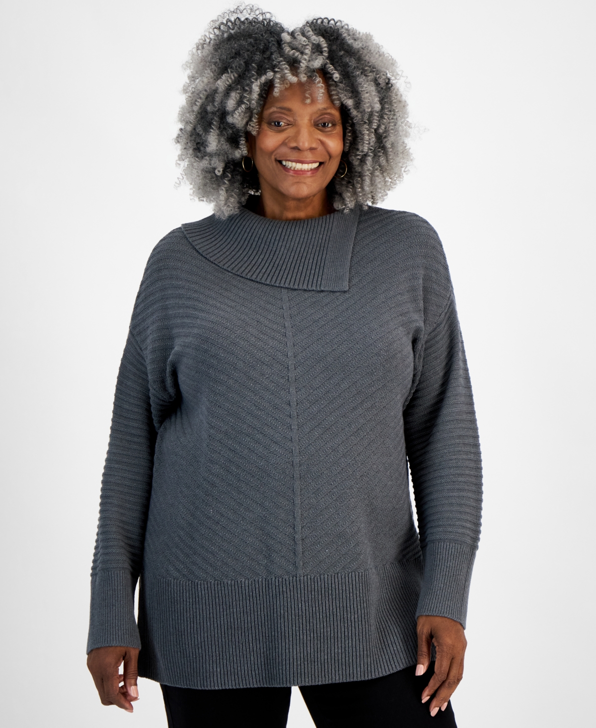 Click here for Style & Co Plus Size Envelope Neckline Tunic Sweat... prices