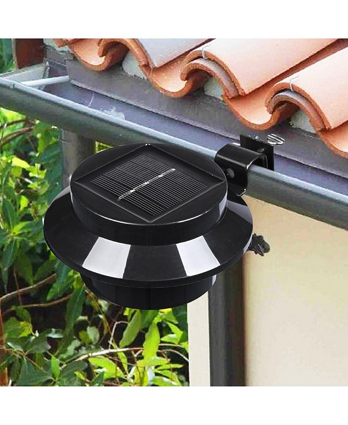 Yescom 3 LED Solar Gutter Light Waterproof Outdoor Garden Fence Wall ...