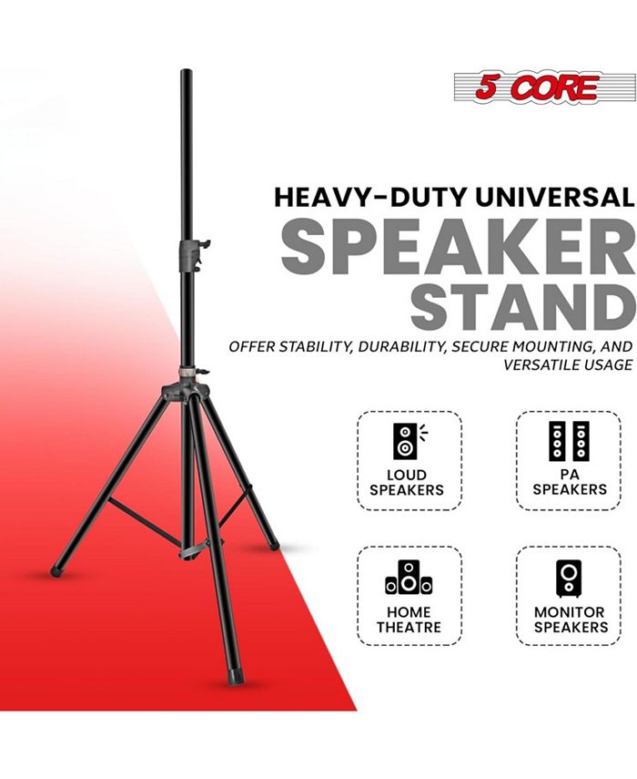 5 Core Speaker Stand Tripod Air Assist Lowering Tall Height Adjustable ...