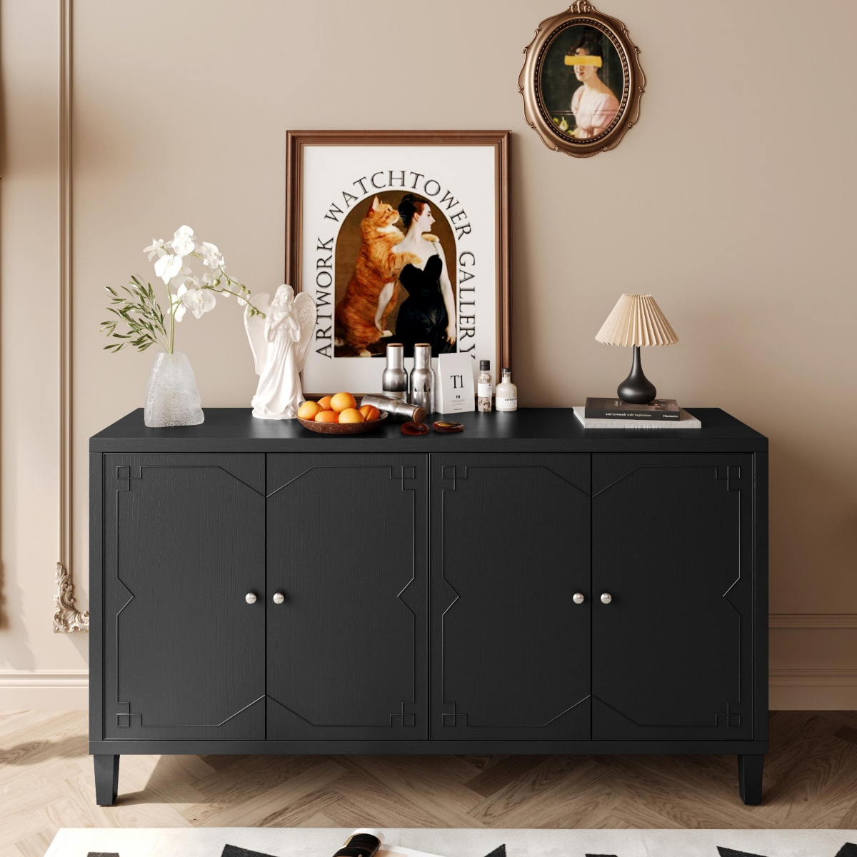 Click here for Streamdale 4-Door Matte Black Accent Cabinet for M... prices