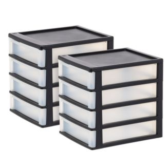 IRIS 4-Drawer Desktop Storage Unit, White, 2Pk - Macy's