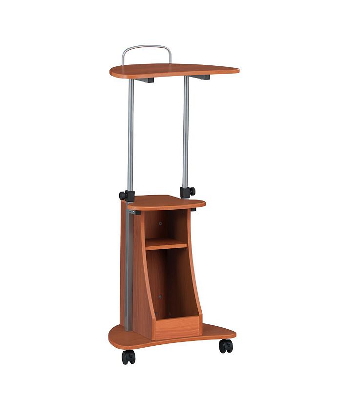 Simplie Fun Sit-To-Stand Rolling Adjustable Height Laptop Cart With ...