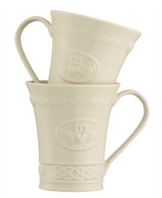 Belleek Pottery Claddagh Mugs, Set of 2 - Macy's