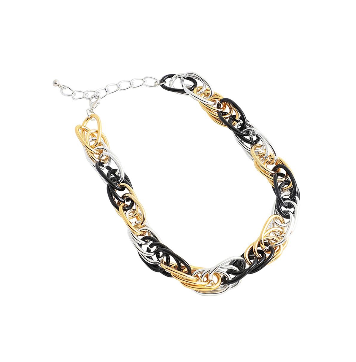 Click here for Sohi Womens Link Chain Necklace - Black prices