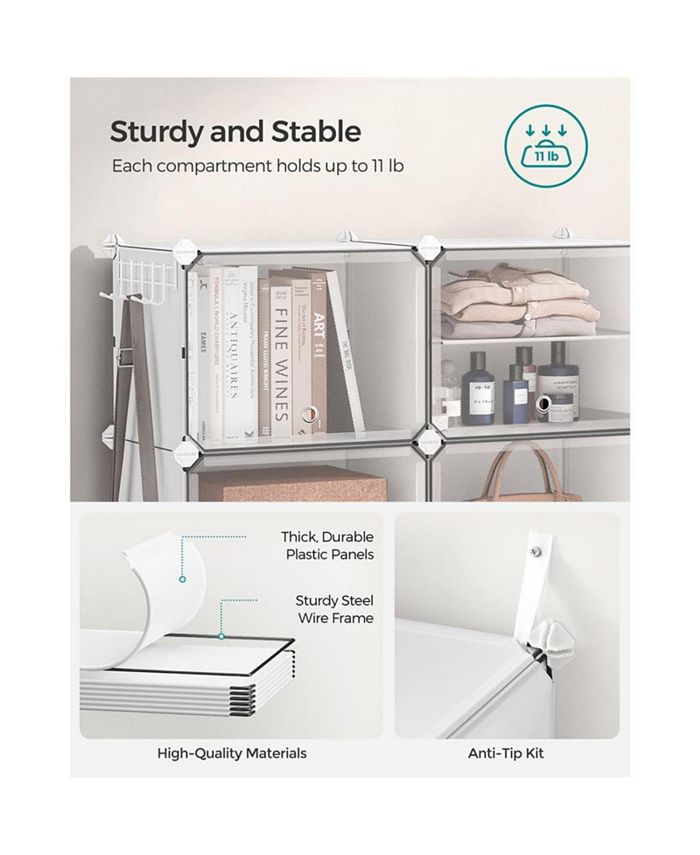 Slickblue Interlocking Shoe Rack, Cubes Shoe Organizer with Doors ...