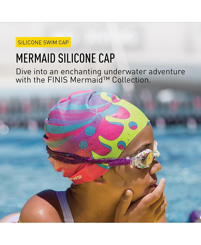 FINIS Girls Mermaid Silicone Cap - Fun Swim Cap with a Universal Fit ...
