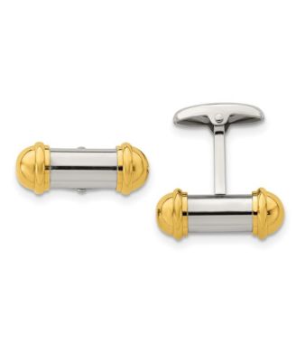 Chisel Stainless Steel Polished Yellow IP-plated Cufflinks - Macy's