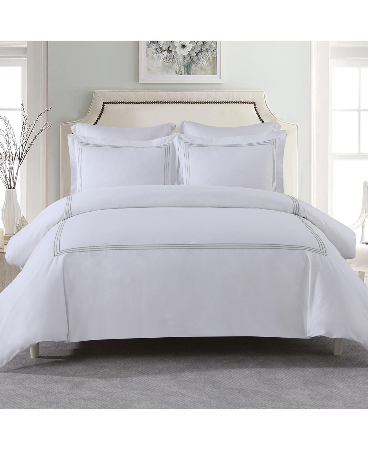 Click here for Adeline 100 Cotton Percale Embroidered Duvet Cover... prices