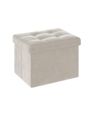 Slickblue Small Storage Ottoman, Foldable Velvet Storage Box, Storage ...