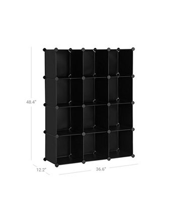 Slickblue 12-cube Storage Organizer, Interlocking Plastic Cubes With ...