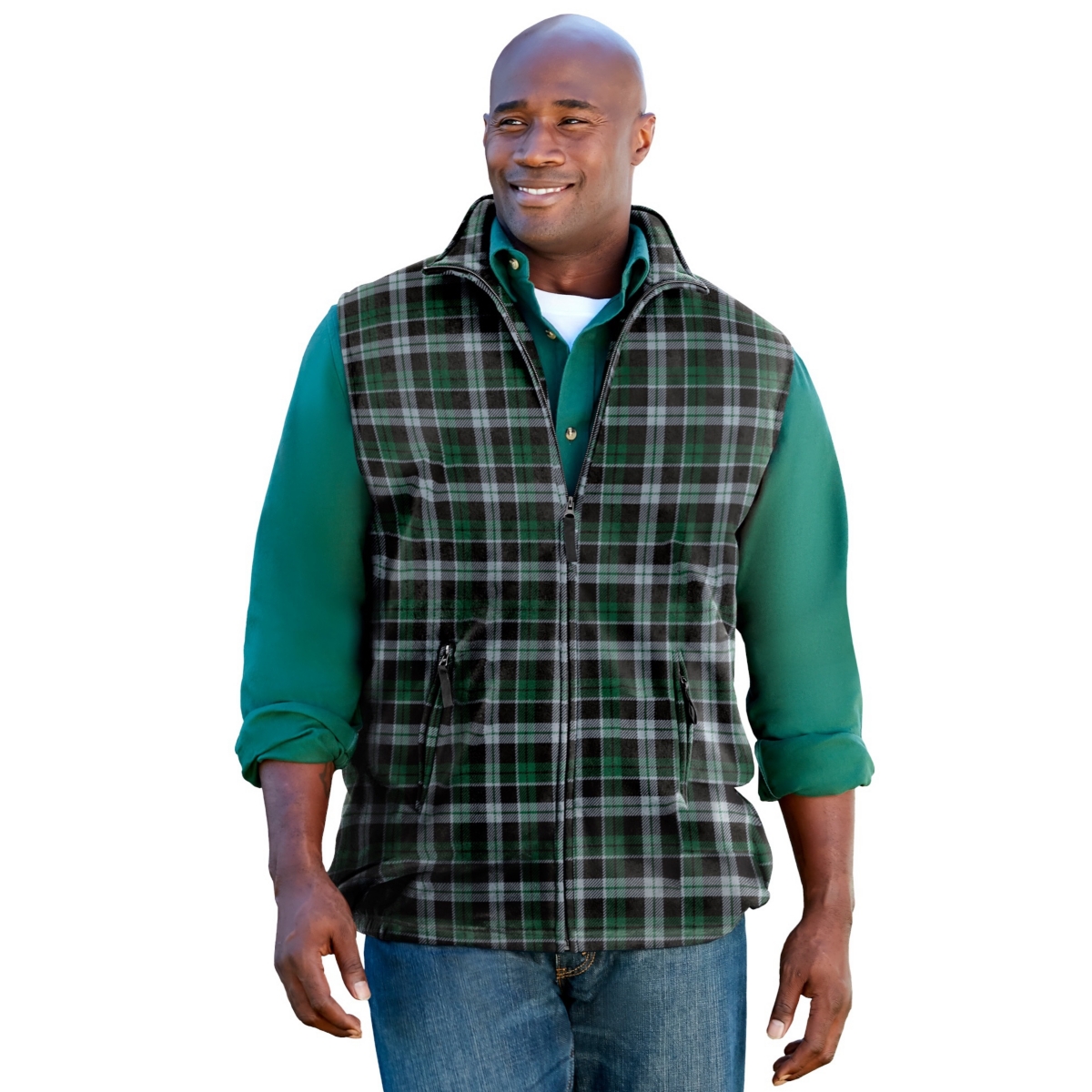 Click here for KingSize Big & Tall Explorer Plush Fleece Zip Vest... prices