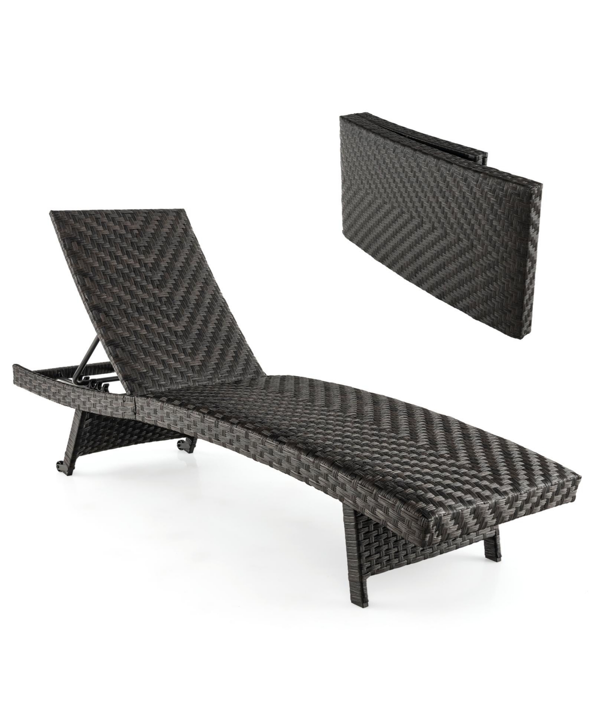 Click here for 1PC Folding Patio Chaise Lounge Chair Outdoor Ratt... prices