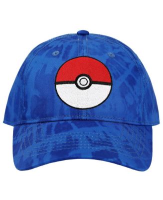 Pokemon Men's Pokeball Embroidered Blue Tie Dye Cotton Twill Baseball ...