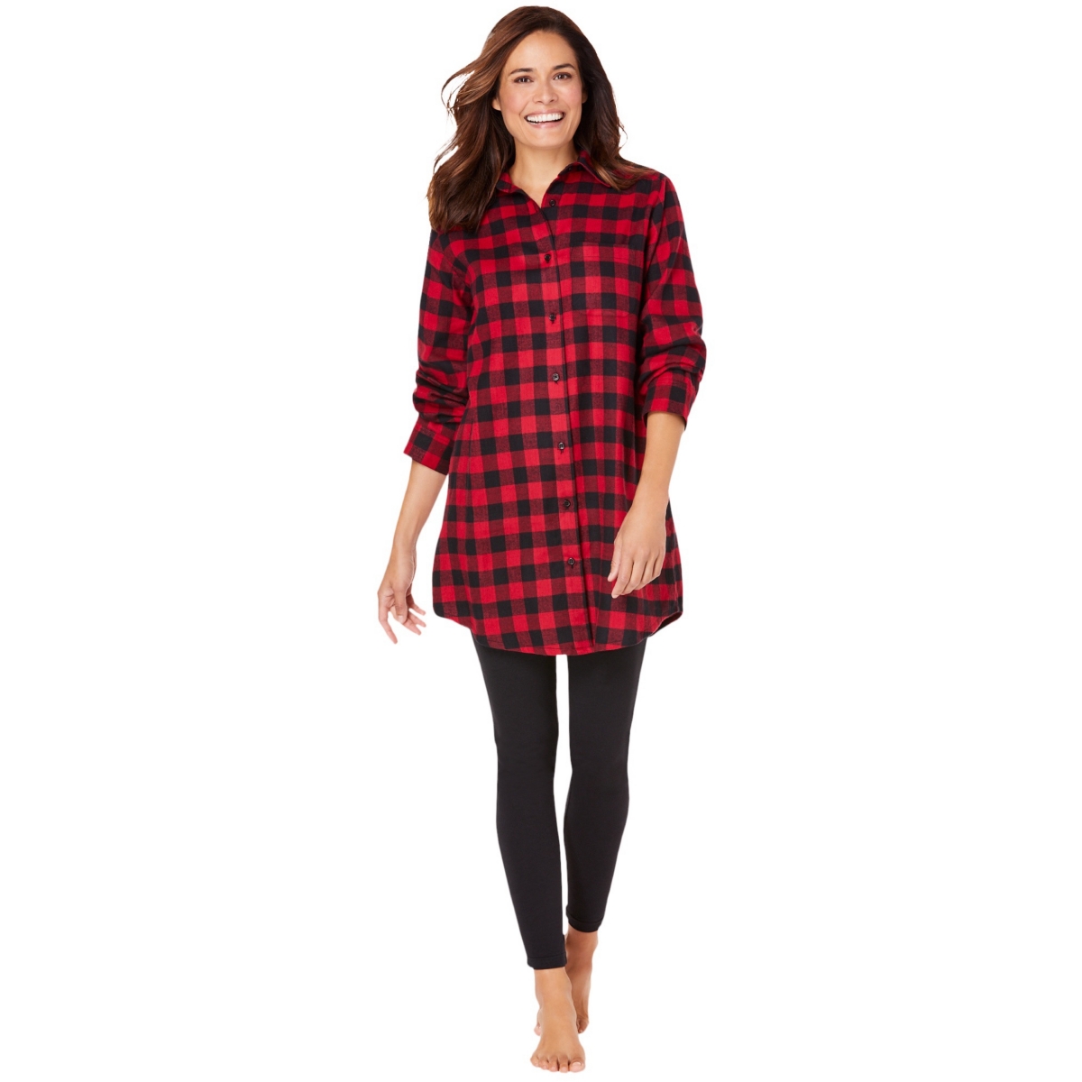 Click here for Dreams & Co. Womens Plus Size Plaid Pj Set - Red b... prices