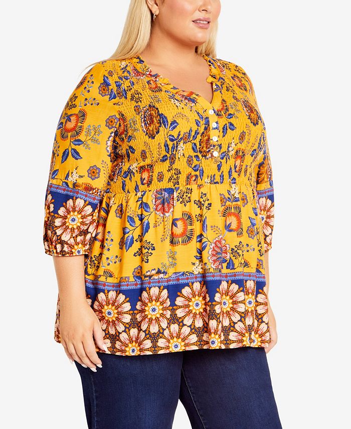 AVENUE Plus Size Sienna V-neck Top - Macy's