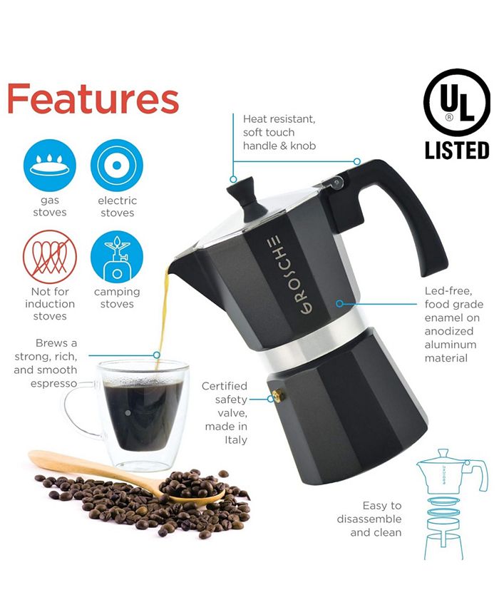 GROSCHE Milano Expresso Elegance: Moka Pot Espresso Cup set - Macy's