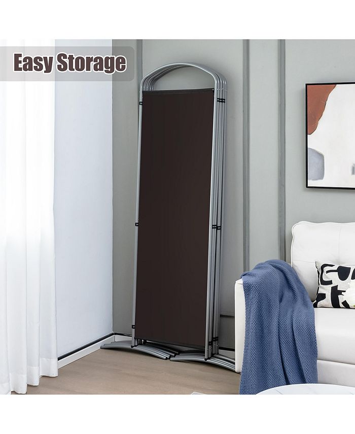 Costway 6 Panels Folding Privacy Screen 6 Ft Tall Fabric Privacy Screen ...