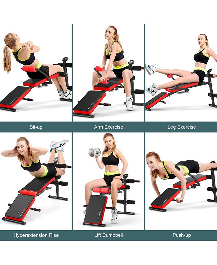 Costway Multi-Functional Foldable Weight Bench Adjustable Sit-up Board - Macy's