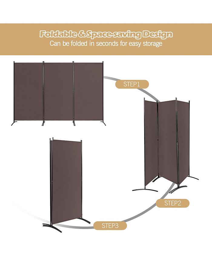 Costway 3-Panel Room Divider Folding Privacy Partition Screen for ...