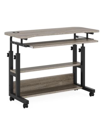 Tribesigns Portable Desk with Power Outlets, Height Adjustable Side ...