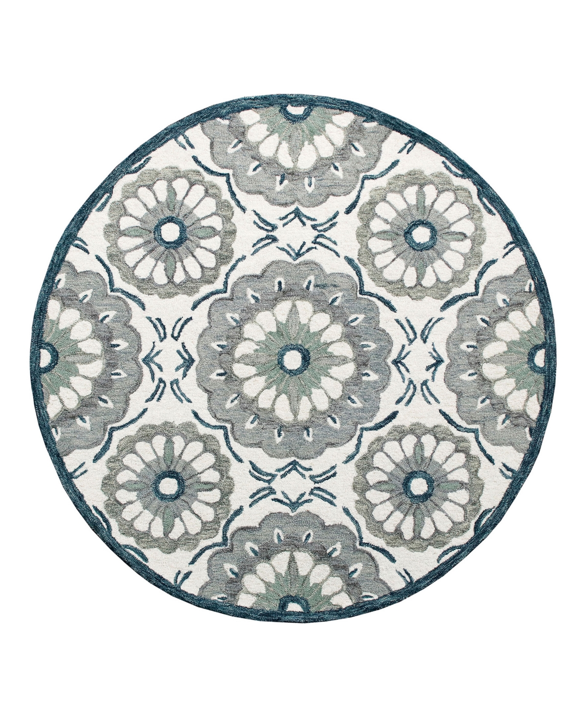 Closeout! Lr Home Rochelle Rug-132 410x410 Round Area Rug - Ivory-gray