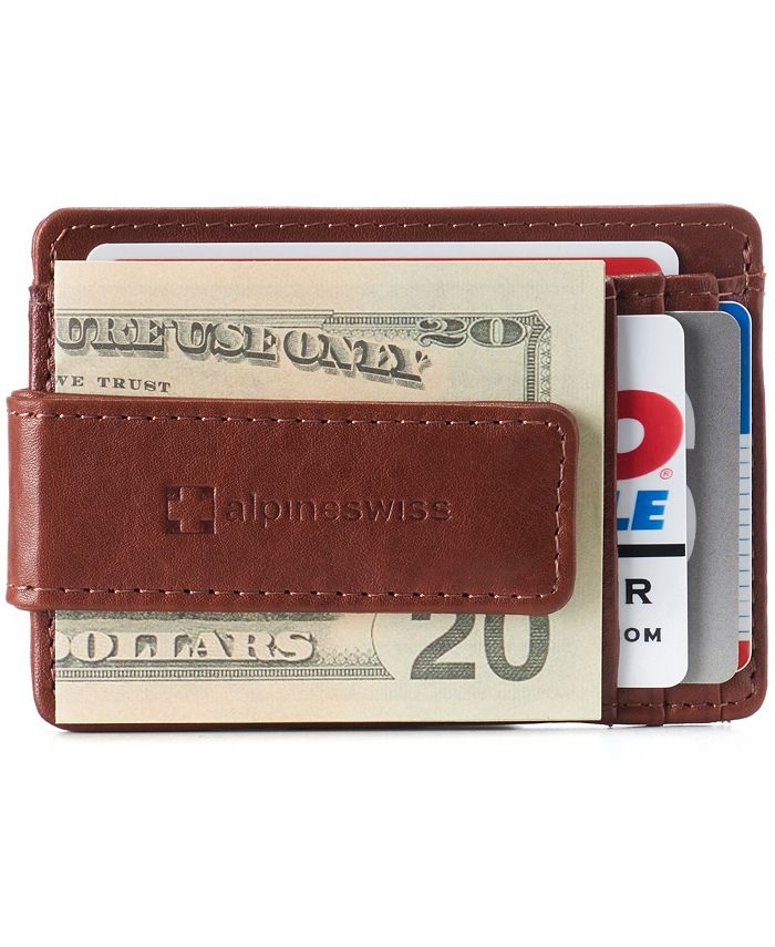 Alpine Swiss Mens RFID Safe Magnetic Money Clip Wallet Slim Front ...