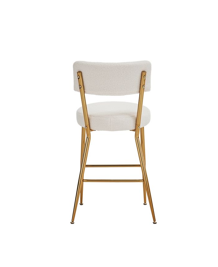 Simplie Fun Modern teddy fabric bar stools - Stylish island seating ...