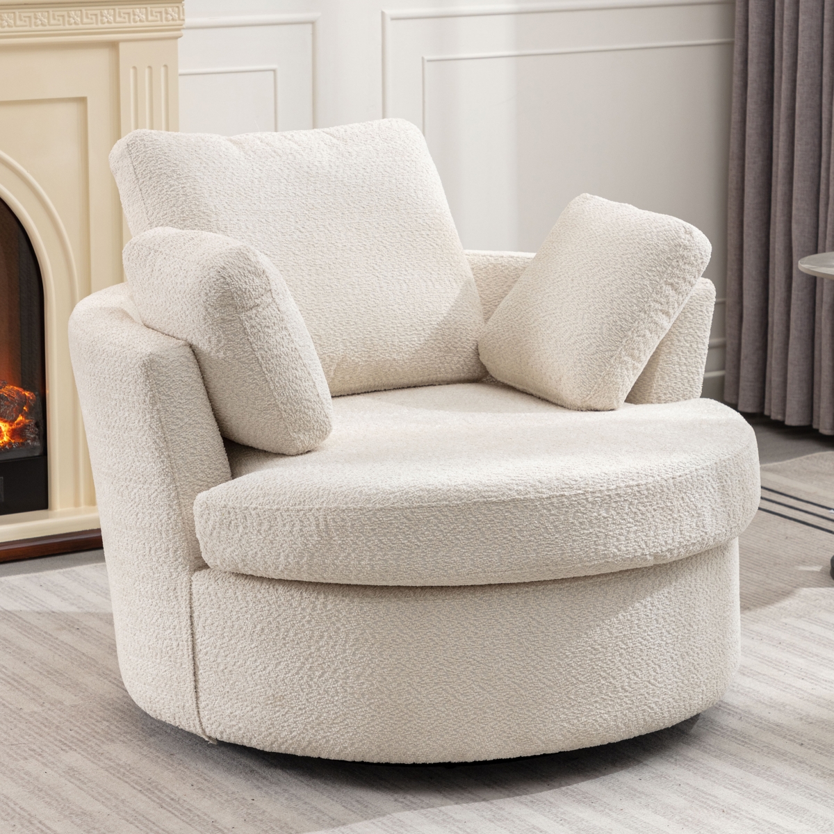 Click here for Streamdale Cozy Oversized Swivel Chair with Pillow... prices
