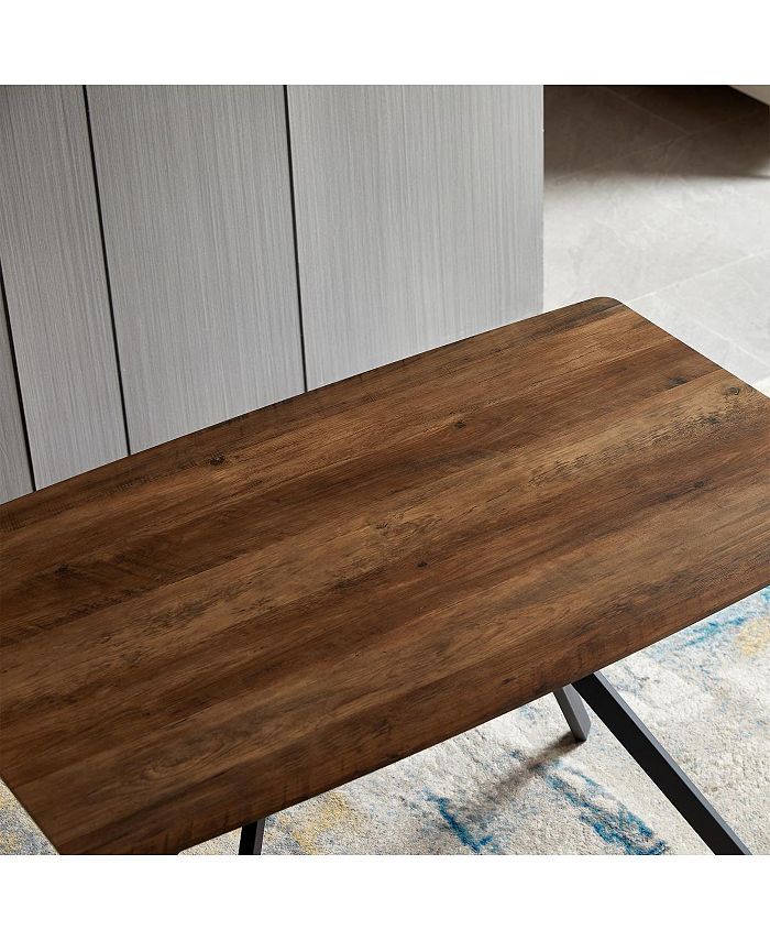 Simplie Fun MDF Dining Table with Black Metal Legs - Macy's