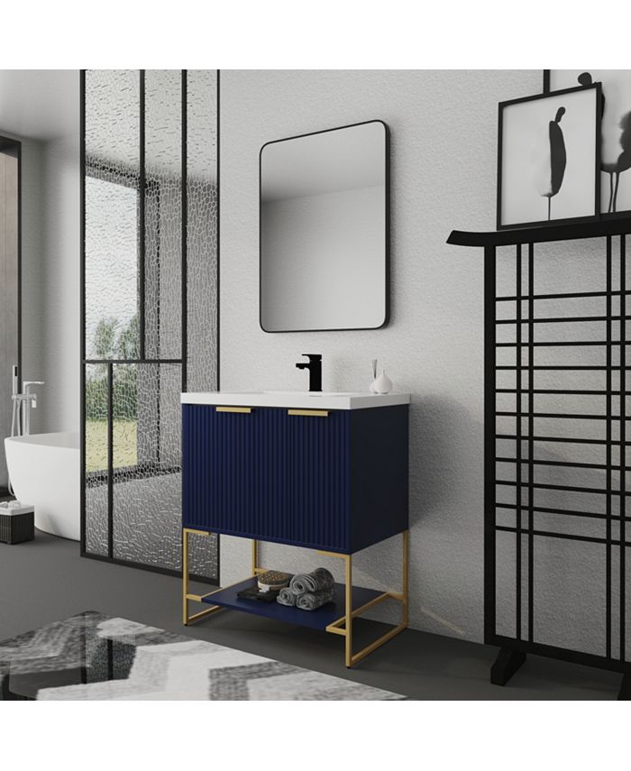 Simplie Fun 30 Inch Freestanding Bathroom Vanity With Resin Basin ...