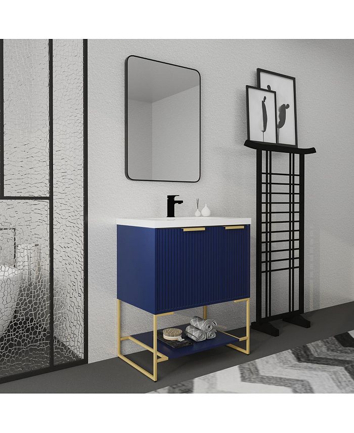 Simplie Fun 30 Inch Freestanding Bathroom Vanity With Resin Basin ...