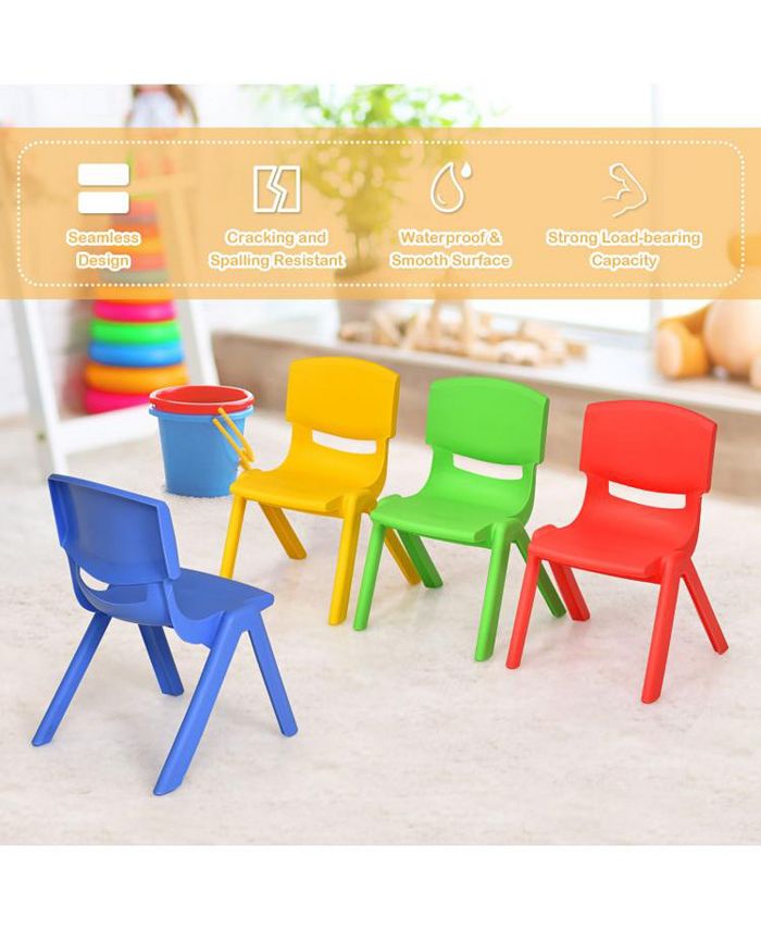 Slickblue Kids Colorful Plastic Table and 4 Chairs Set - Macy's