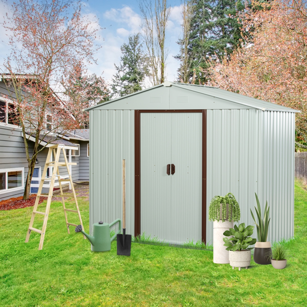 Click here for Streamdale Furniture 8FT X 4FT Outdoor Metal Stora... prices