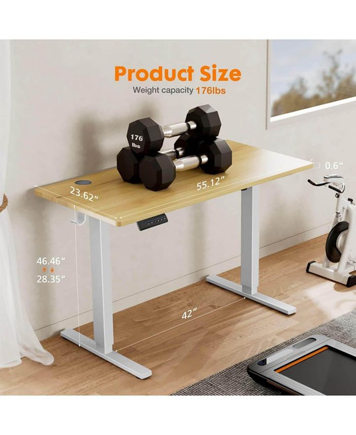 Simplie Fun Electric Height Adjustable Standing Desk, Sit To Stand ...
