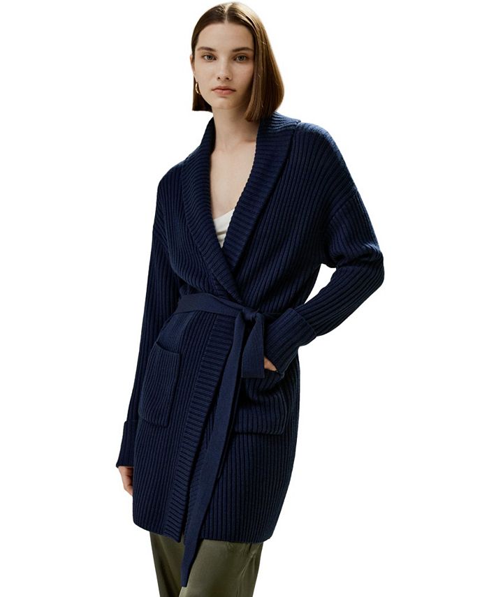 LILYSILK Women's Merino Wool Shawl Collar Cardigan for Women - Macy's