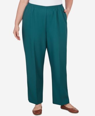 Alfred Dunner Plus Size Classic Accord Elastic Waist Short Length Pant - Macy's