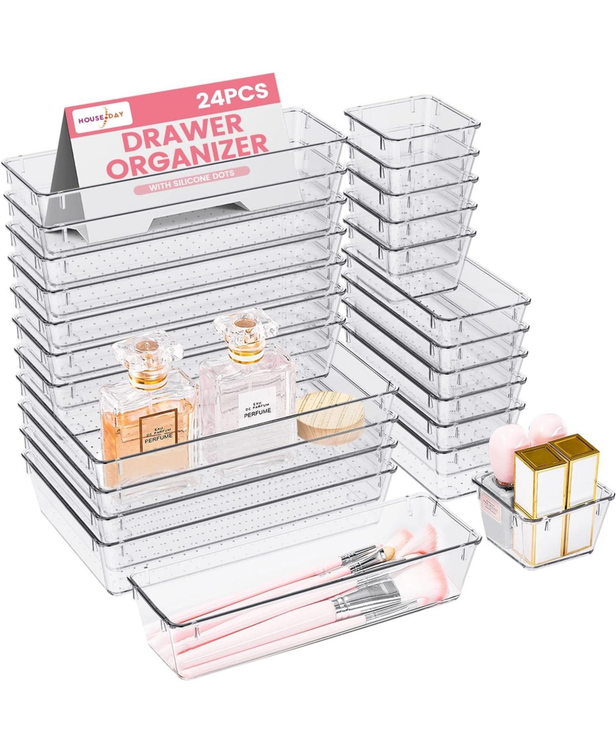 Click here for Makeup Drawer Trays 4-Type Clear Drawer Organizers... prices