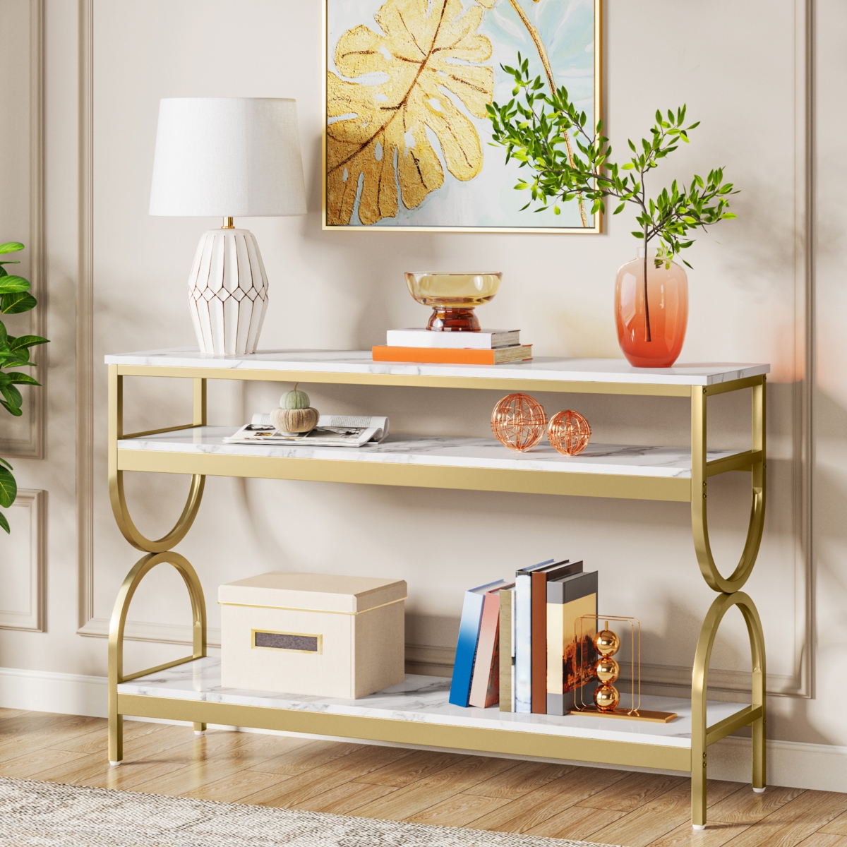 Click here for Tribesigns 3-Tier Console Table  55 inch Sofa Tabl... prices