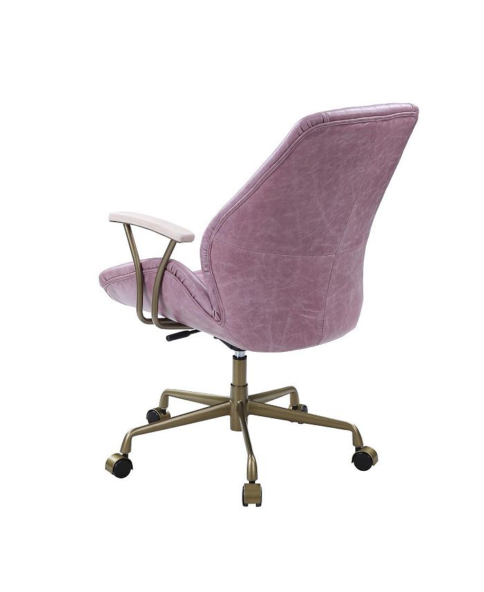 Simplie Fun Hamilton Office Chair In Pink Top Grain Leather Of - Macy's