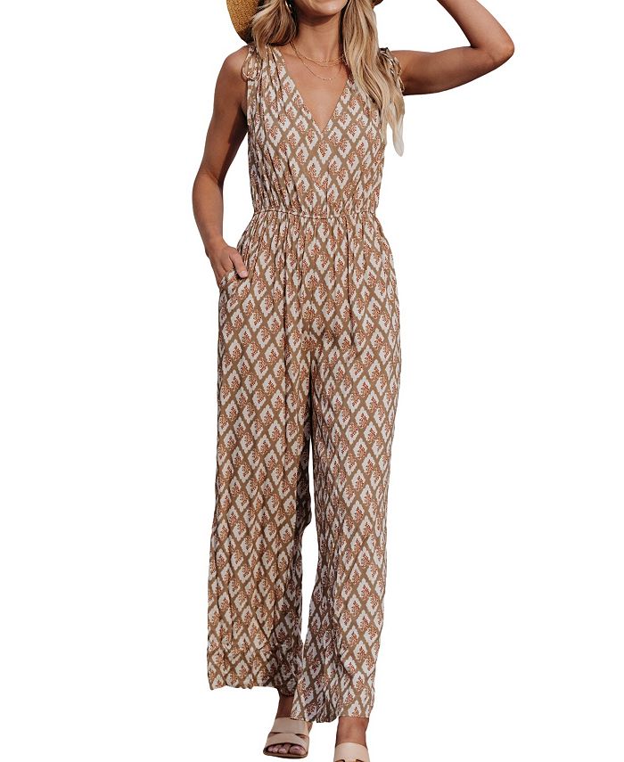 CUPSHE Women's Diamond Ditsy Wide Leg Jumpsuit - Macy's