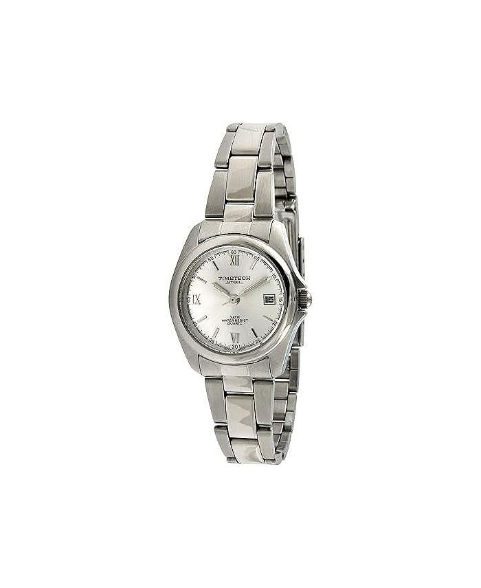 TIMETECH Women's Stainless Steel Silver Dial Bracelet Watch - Macy's