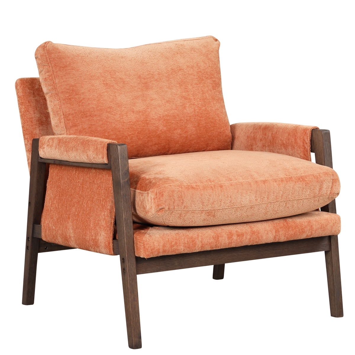 Click here for Streamdale Mid-Century Velvet Accent Chair - Orang... prices