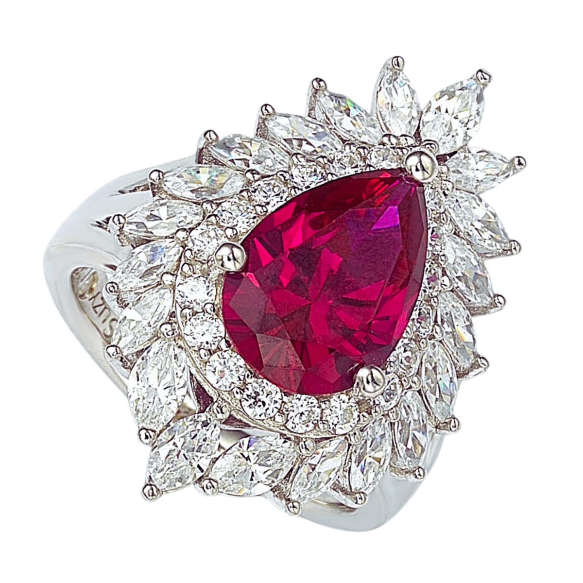 Click here for Suzy Levian Sterling Silver Cubic Zirconia Pear Cu... prices