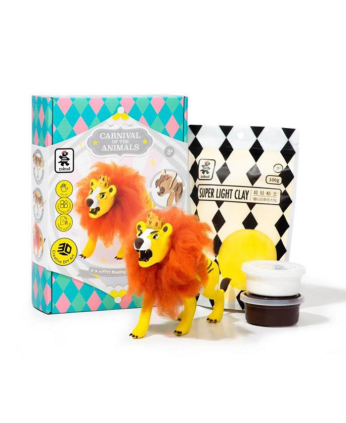 Flash Popup DIY 3D Wooden Puzzle Clay Kit: Lion - Macy's