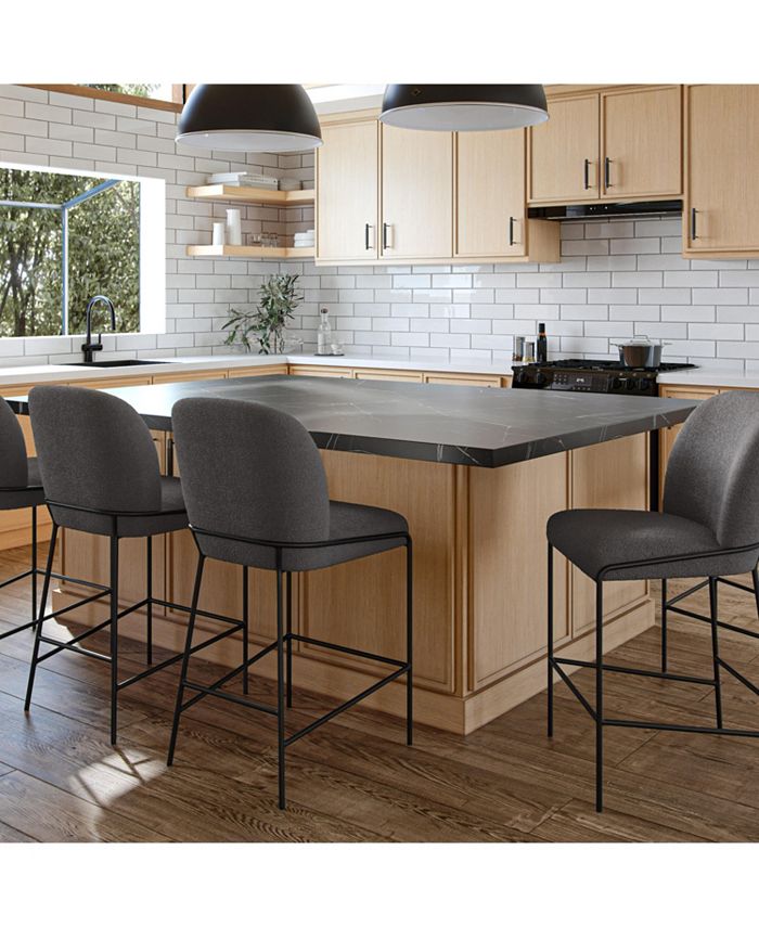 Amber & Emily Boucle Counter Height Bar Stool - Macy's