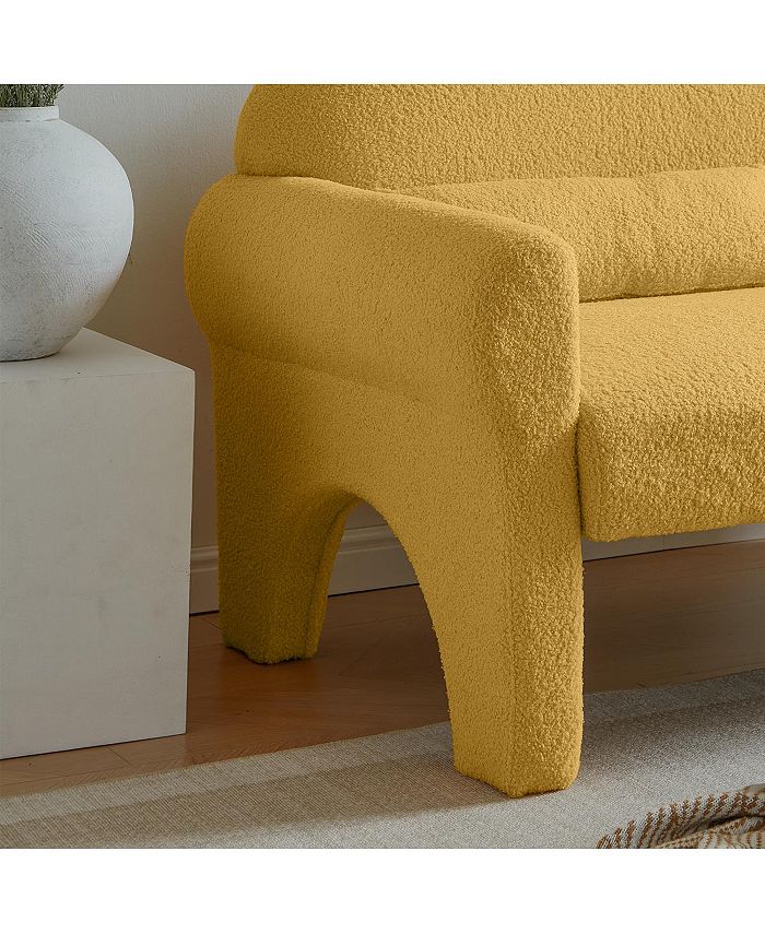 Simplie Fun 2 Piece Set Sofa Couch, Modern Boucle Loveseat Accent Chair ...